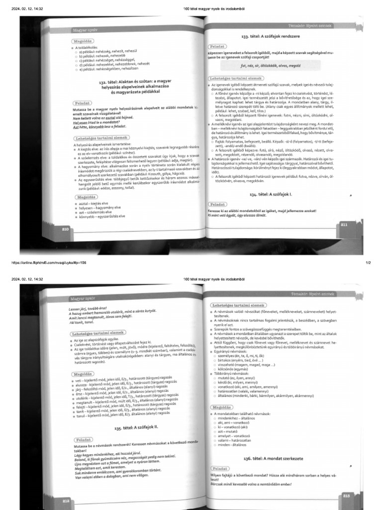 11. a Szófajok Rendszere - Az Ige | PDF