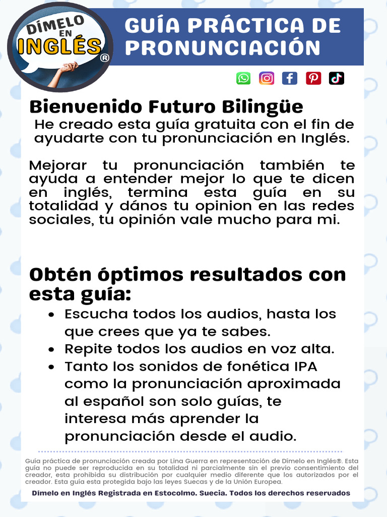 Guía de Pronunciación Del Inglés | PDF | Idioma en Inglés | Escritura ...