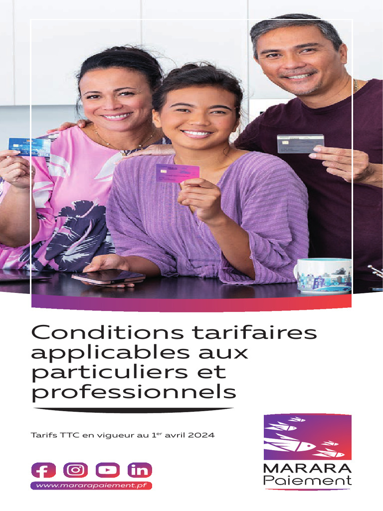 Conditions Tarifaires Marara 2024 Web | PDF | Tahiti | Virement bancaire