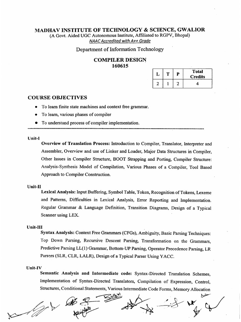 It Vi Sem Syllabus 2021-22 Admitted | PDF