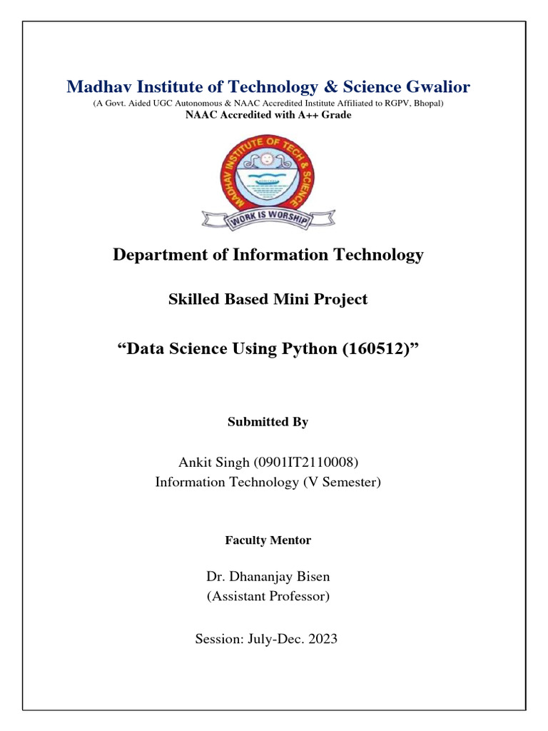 Format of Skill Based Mini Project | PDF | Computing