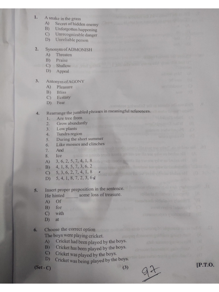 JKSSB FAA Paper | PDF
