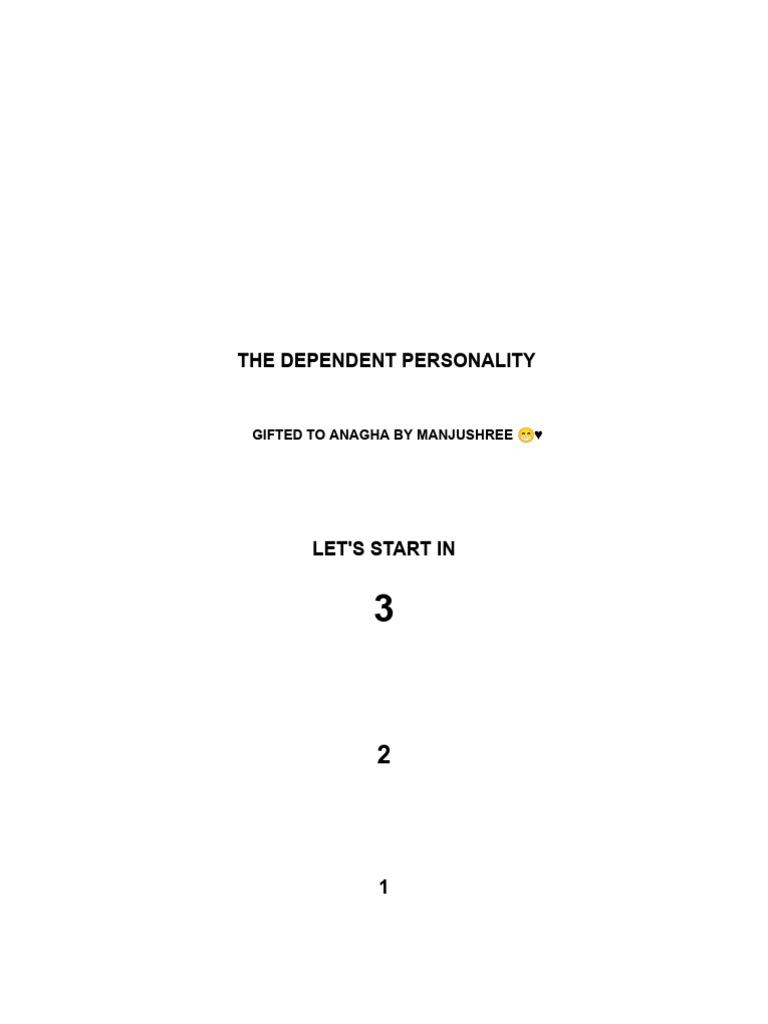 Understanding Dependent Personality Disorder | PDF | Wellness