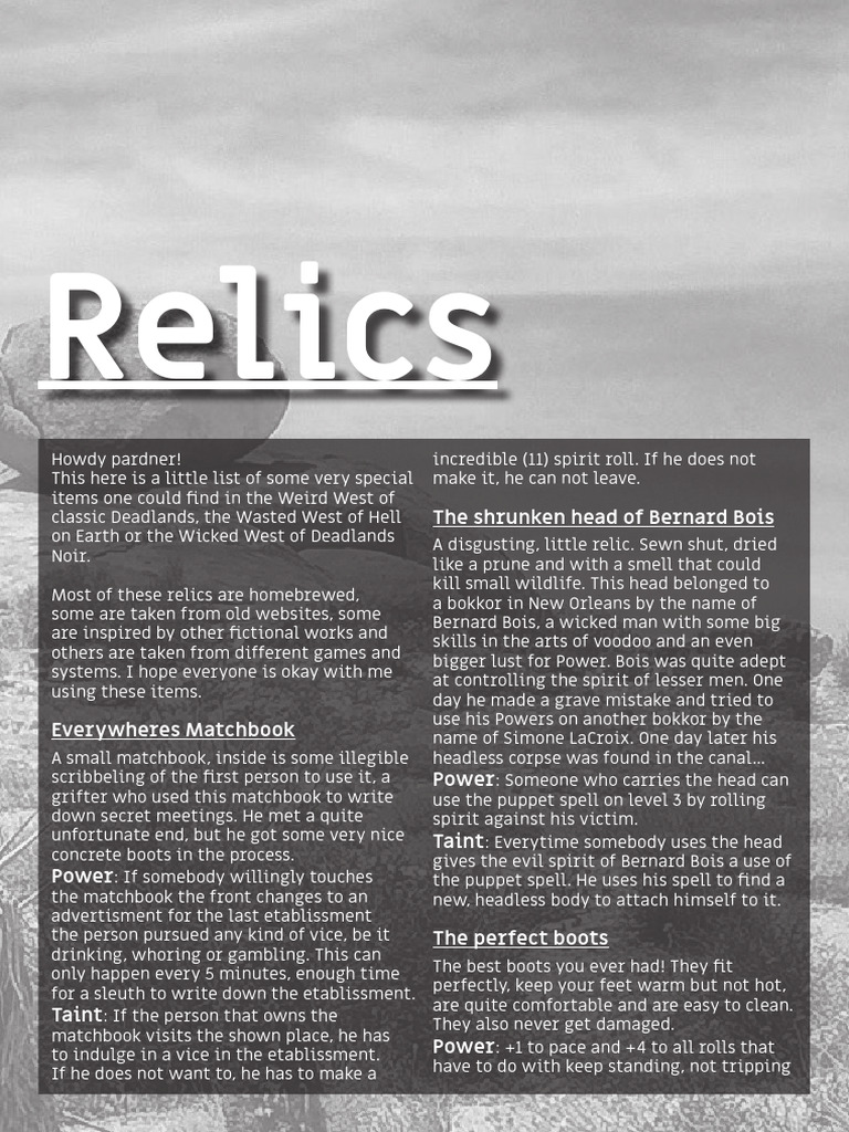 Relics | PDF