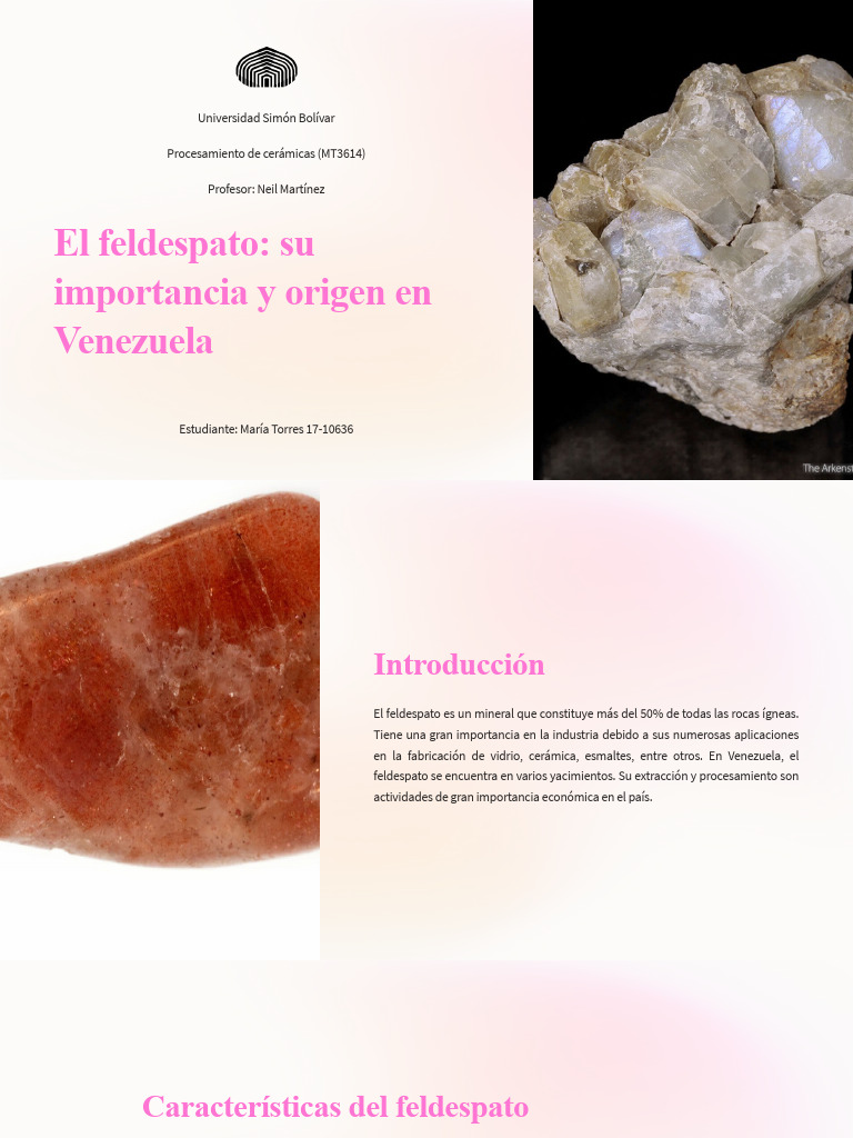 Importancia del feldespato en Venezuela | PDF | Granito | Cuarzo