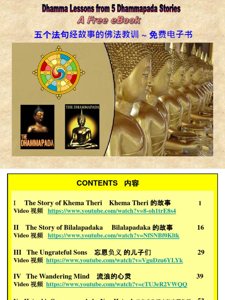 A Free Ebook - Dhamma Lessons From 5 Dhammapada Stories | PDF | Bhikkhu | Āstika