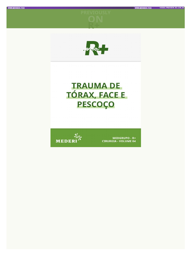 2020 R3 CIR 04 - R3 Trauma de Tórax, Face e Pescoço | PDF | Emergências ...