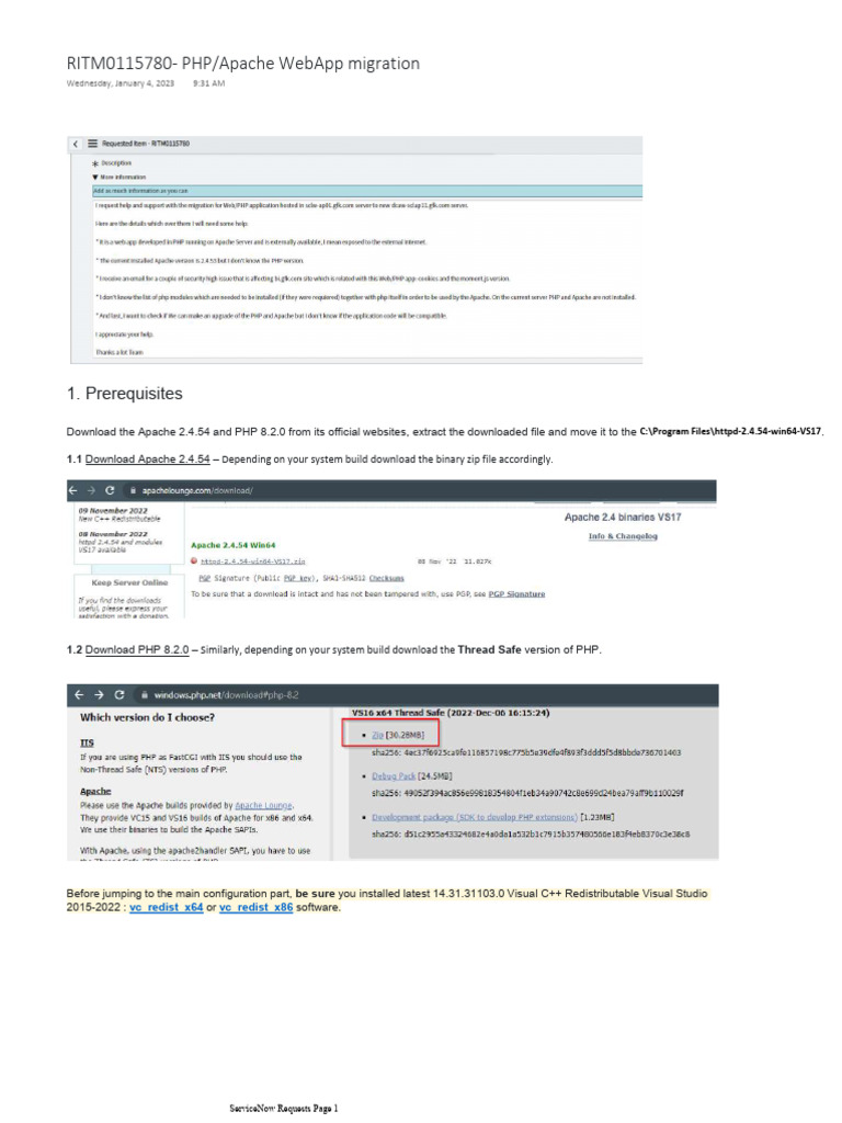 RITM0115780 Apache PHP Setup | PDF | Php | Apache Http Server