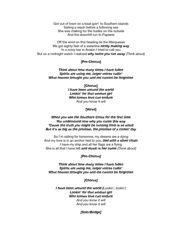 Jimmy Buffett - Southern Cross | PDF | Song Structure