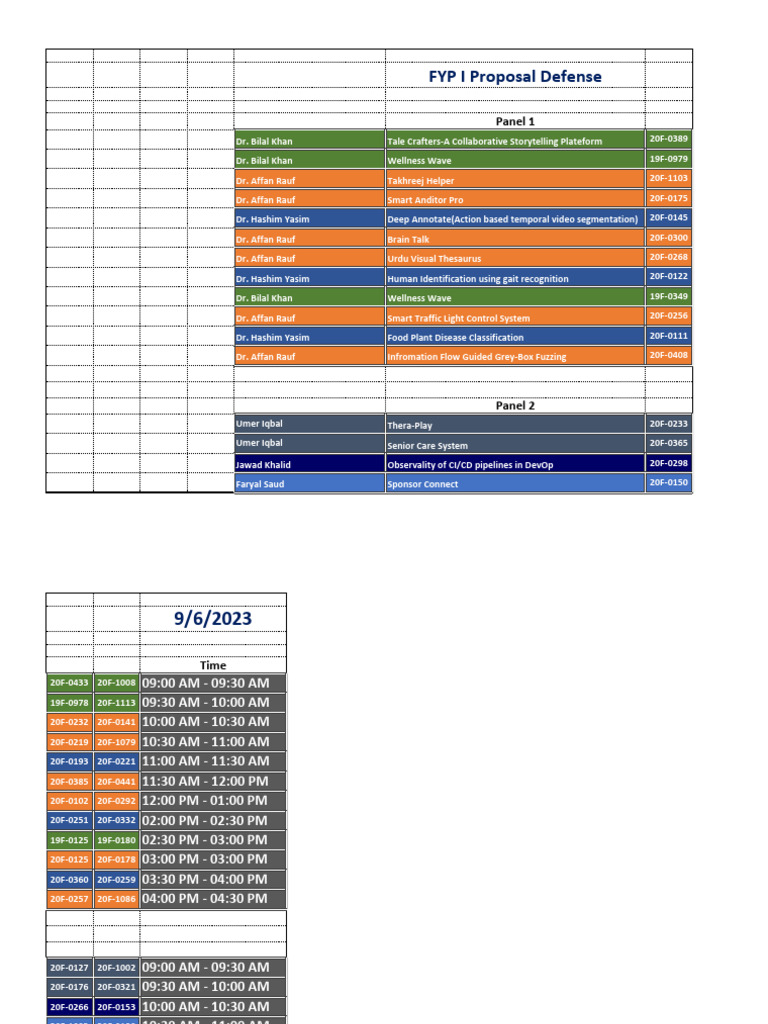 Proposal Defense Schedule (Students) | PDF