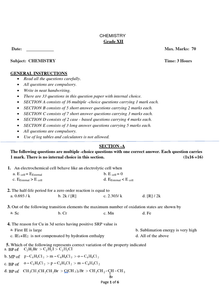 CHEM SET 1 | PDF | Physical Chemistry | Chemistry