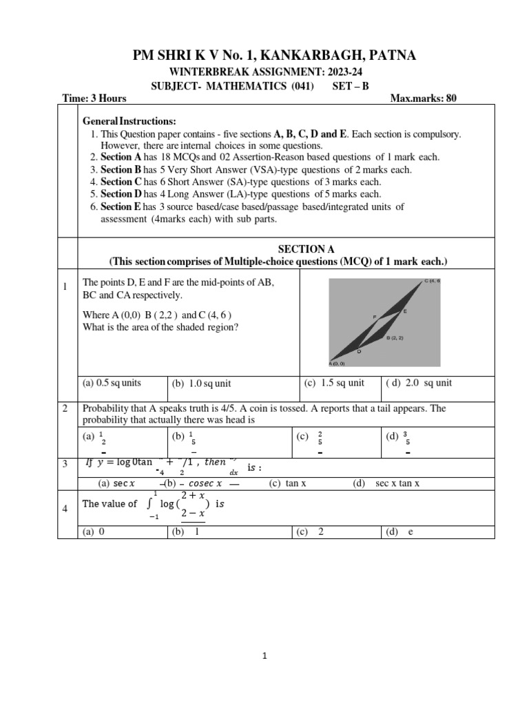 Xii - Maths - Set - B | PDF | Function (Mathematics) | Derivative Xii - Maths - Set - B | PDF | Function (Mathematics) | Derivative