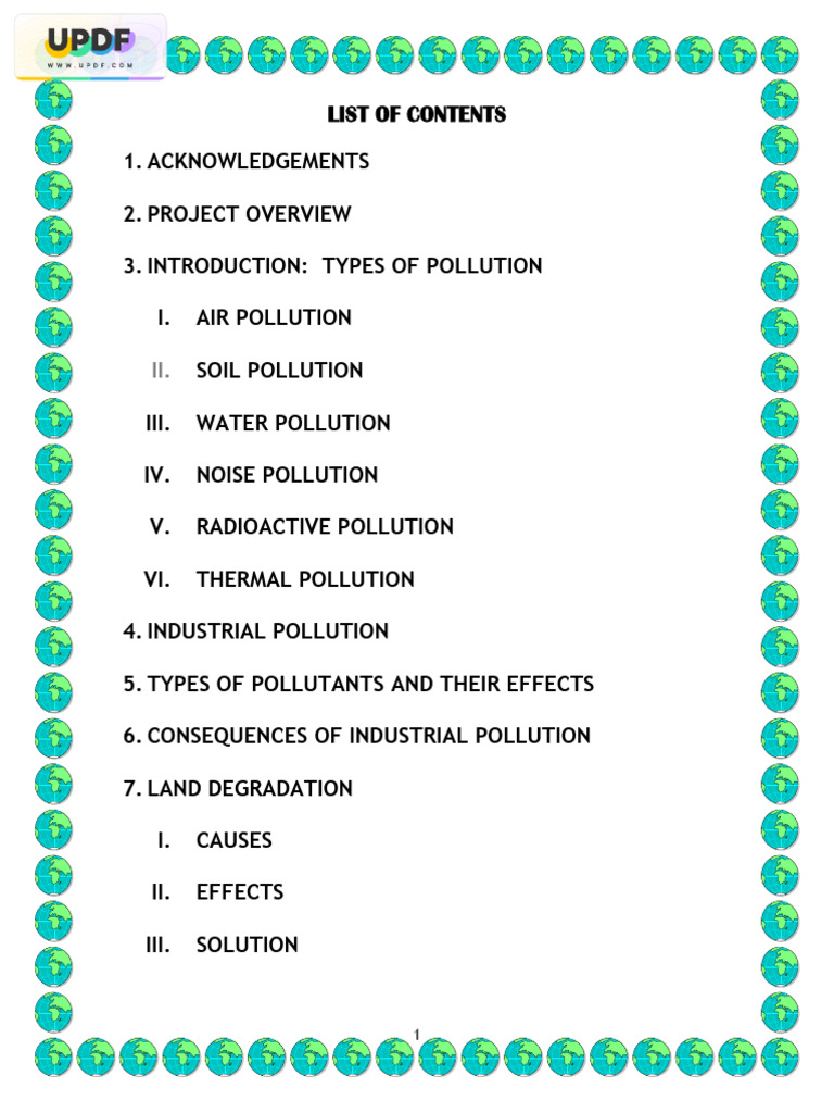 Project On Pollution | PDF
