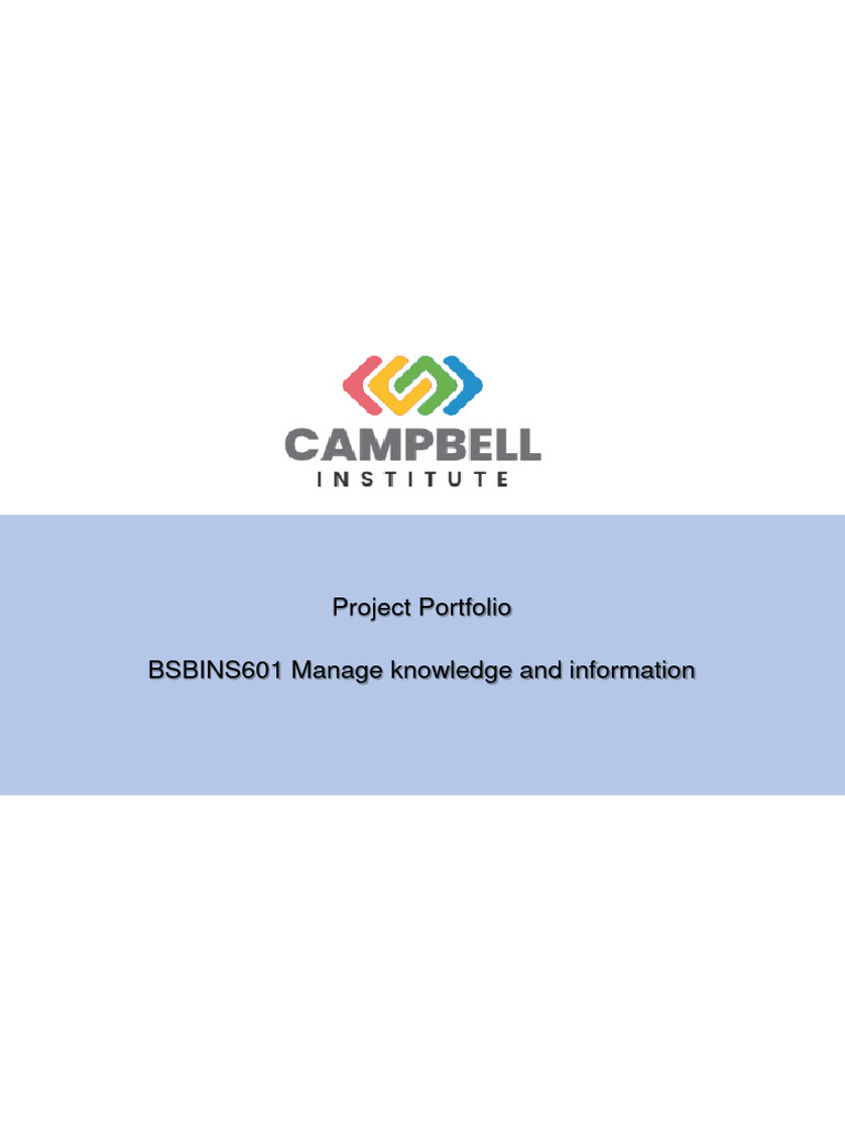 BSBINS601 Knowledge Management Portfolio | PDF | Occupational Safety ...