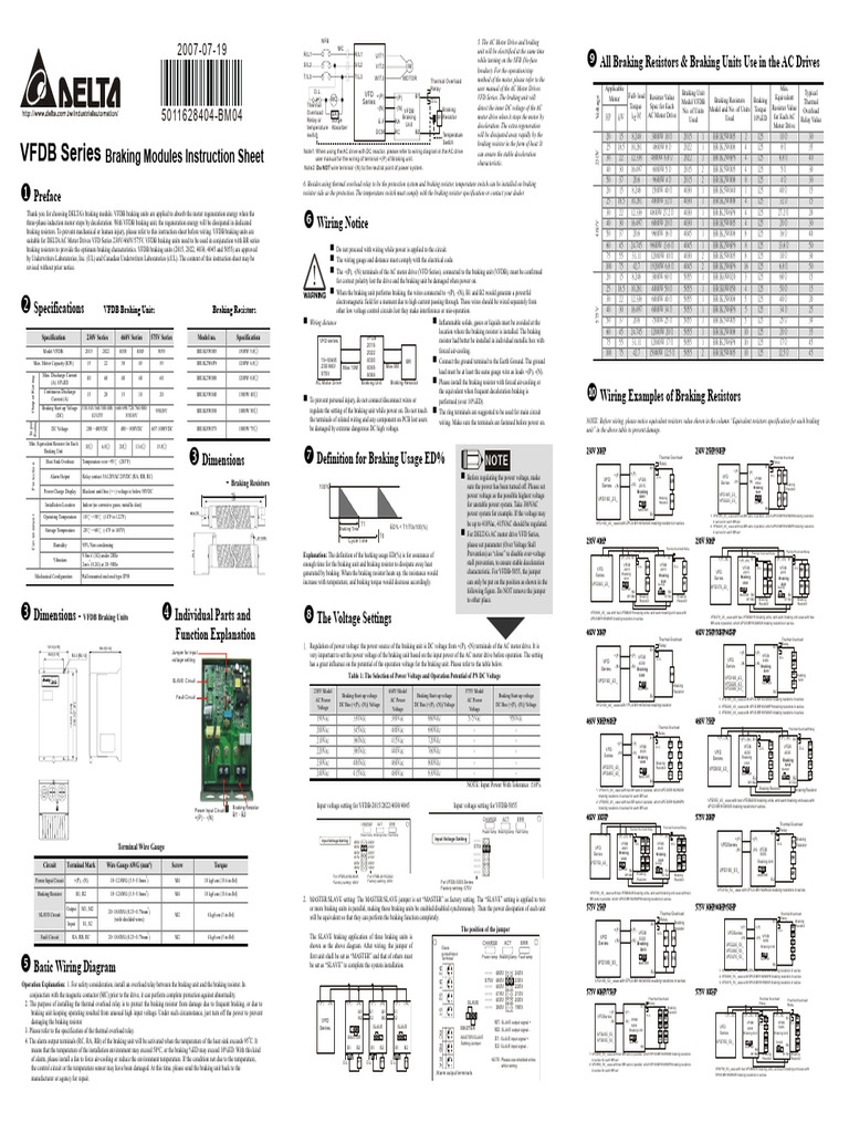 vfdb4045 Is | PDF | Electric Motor | Resistor