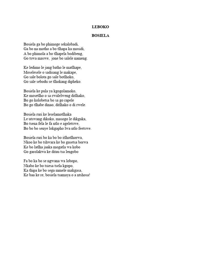 Leboko La Bosiela | PDF