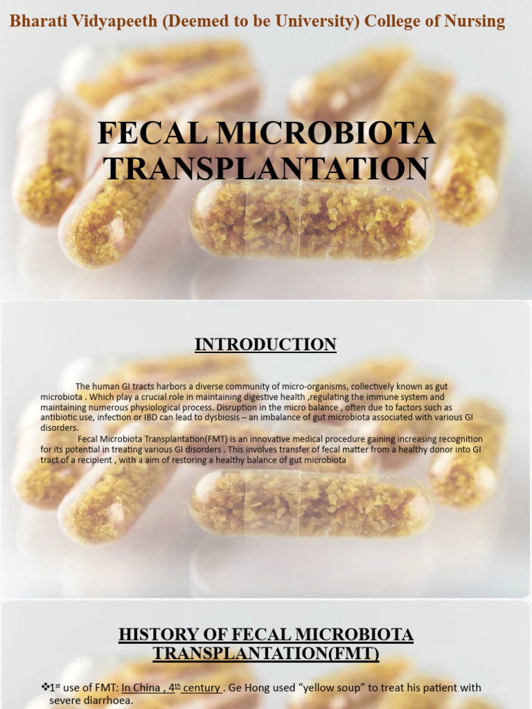Fecal Transplantation Insights | PDF | Digestive System | Epidemiology