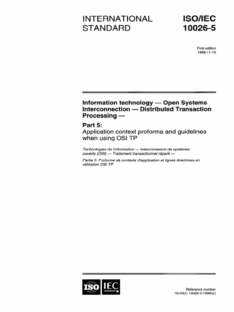 ISO IEC 10026-5-1998 Scan | PDF | International Organization For Standardization | International ...