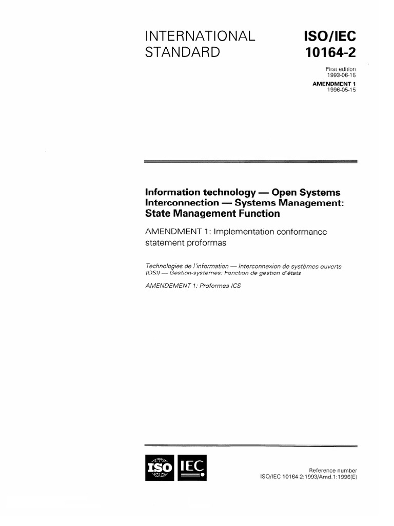ISO IEC 10164-2-1993 Amd1-1996 | PDF | International Organization For ... ISO IEC 10164-2-1993 Amd1-1996 | PDF | International Organization For ...