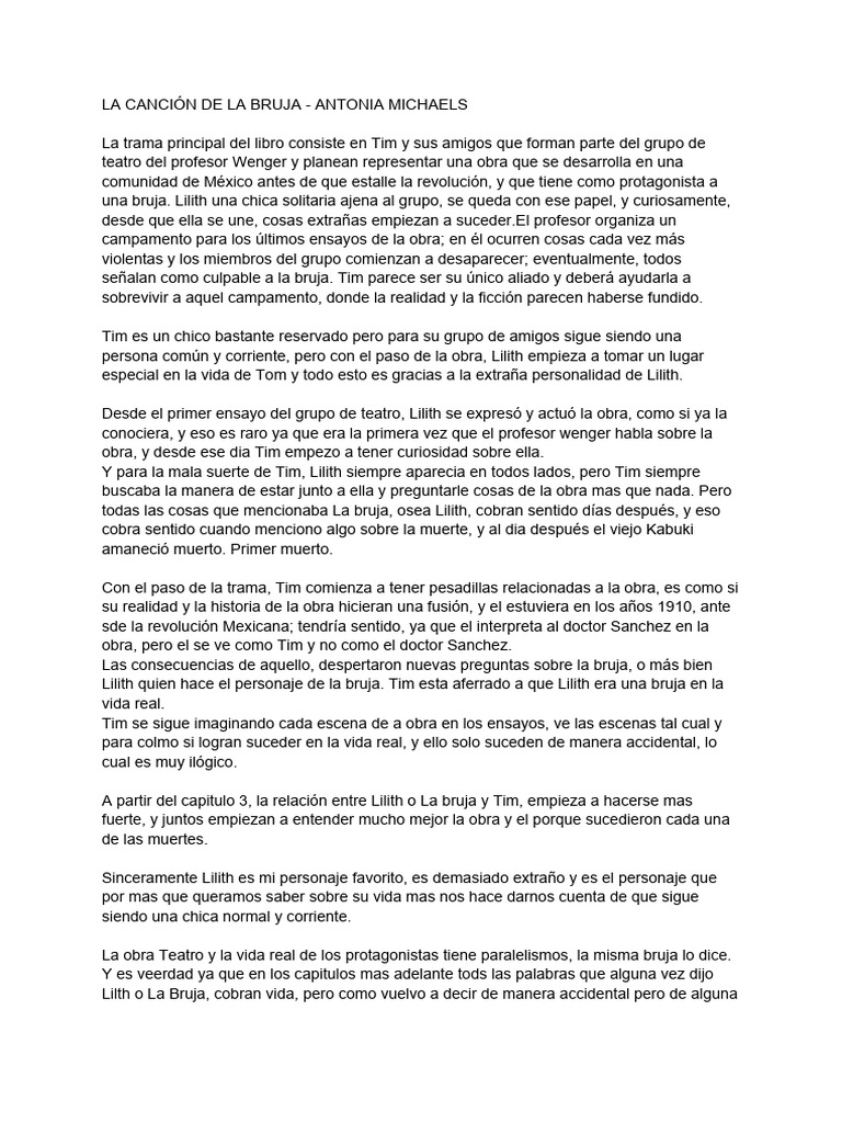 La Canción de La Bruja - Antonia Michaels | PDF