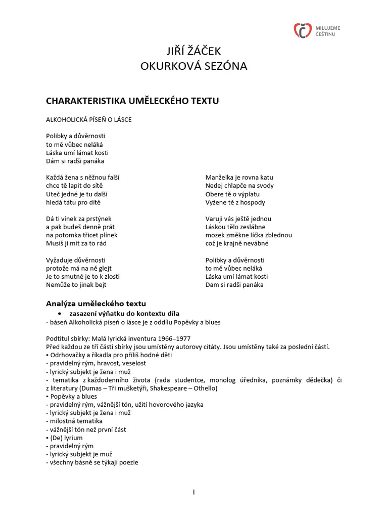 Jiri Zacek Okurkova Sezona | PDF