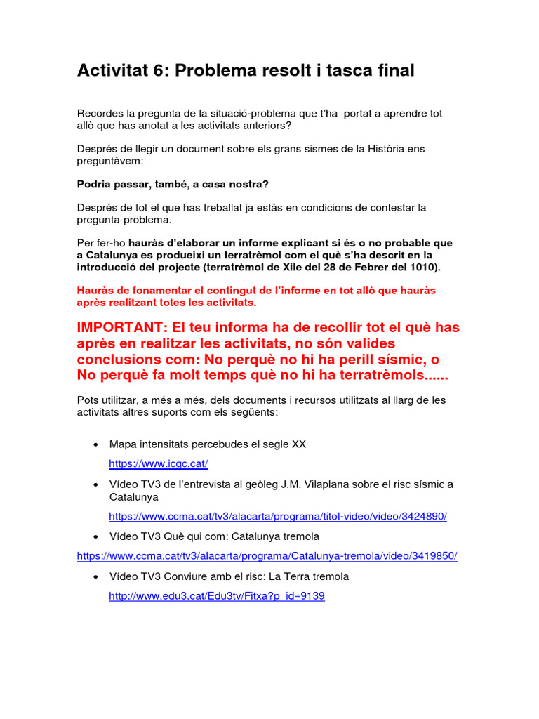 Activitat 6 Problema Resolt I Tasca Final | PDF