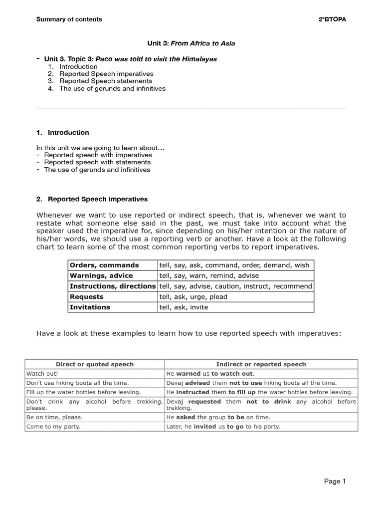 2ºBTOPA Unit 3. Topic 3 | PDF | Verb | Language Families