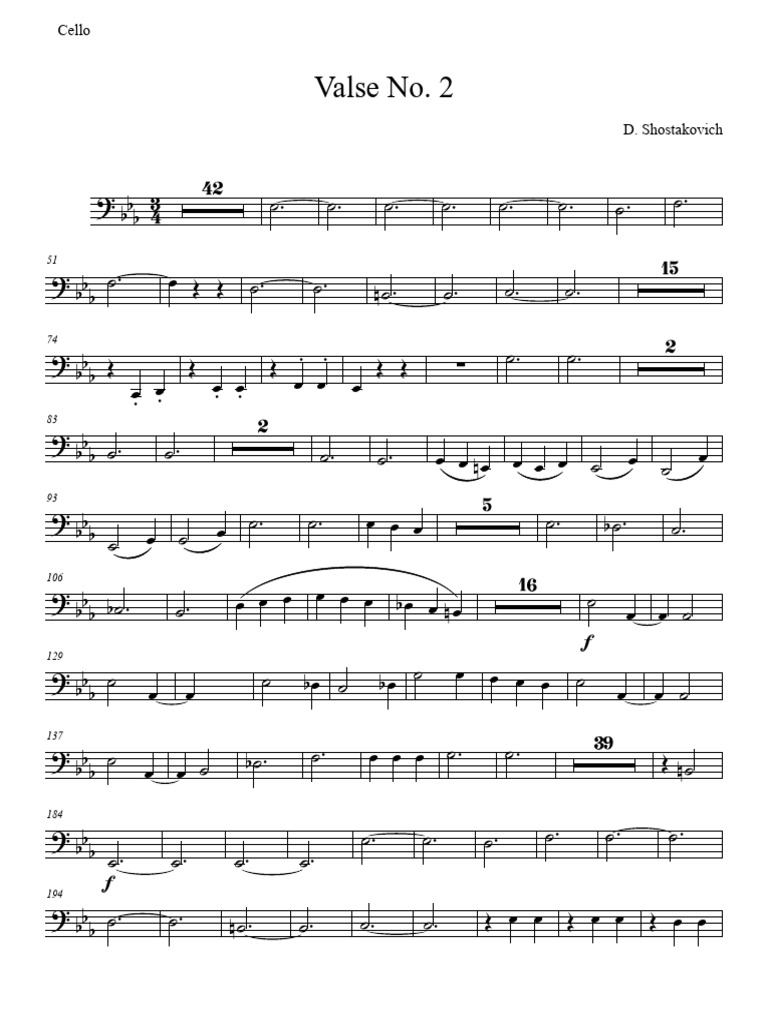 Vals Shosta - Cello | PDF