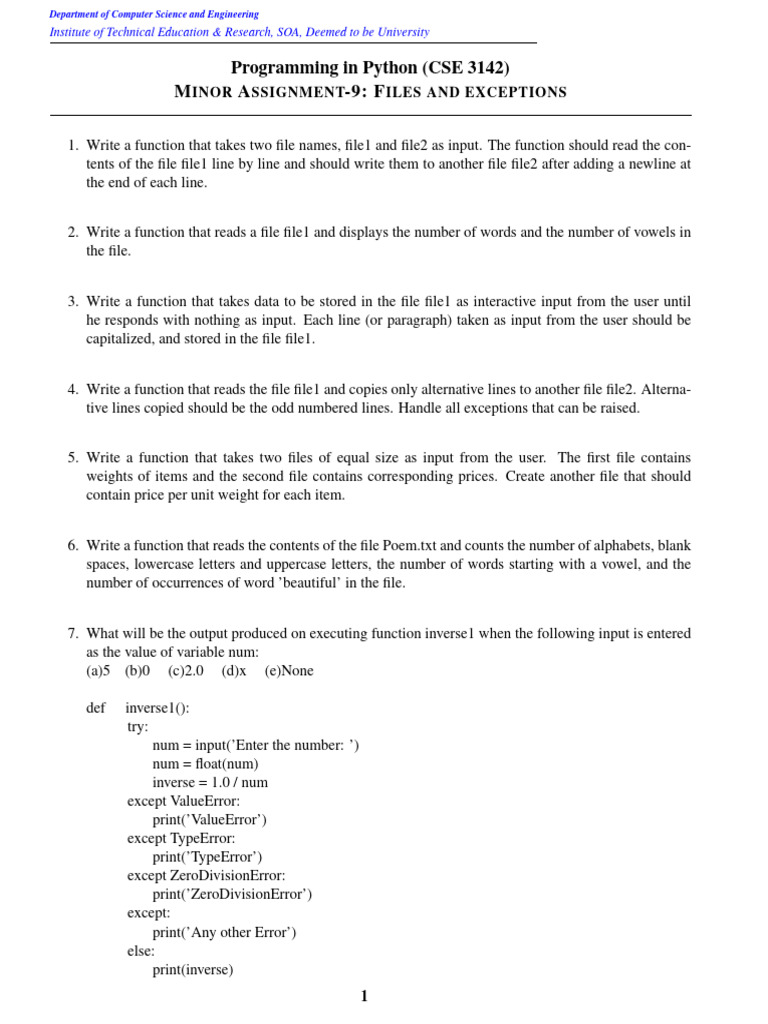 Python File Handling and Exceptions | PDF | Computer File | Software ...