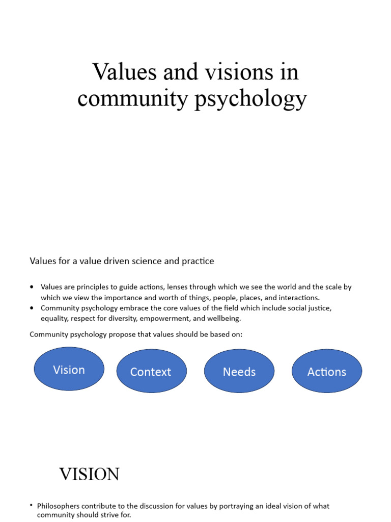 Core Values in Community Psychology | PDF | Community | Psychology