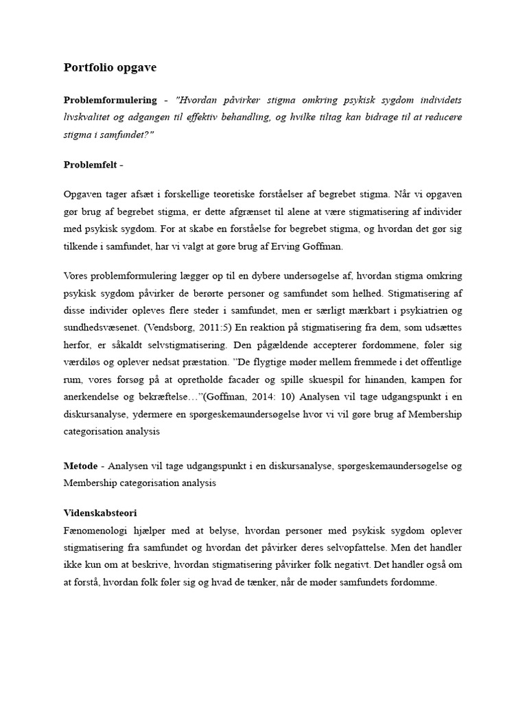 Portfolio Opgave | PDF