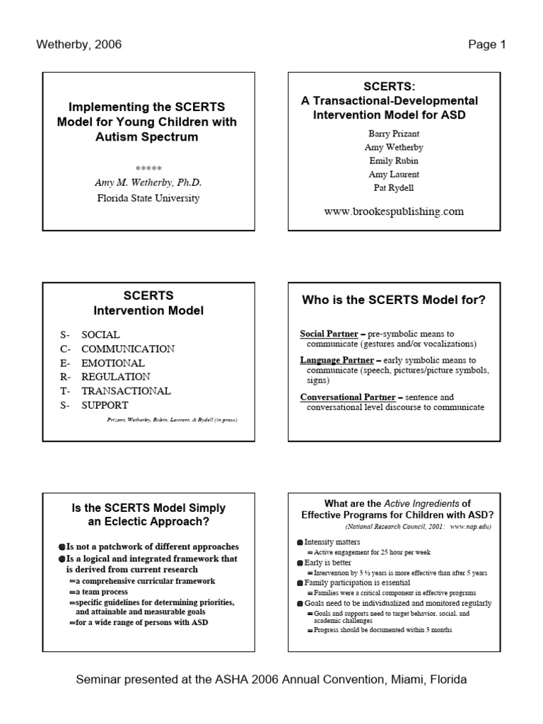 SCERTS Implementation | PDF | Emotional Self Regulation | Learning
