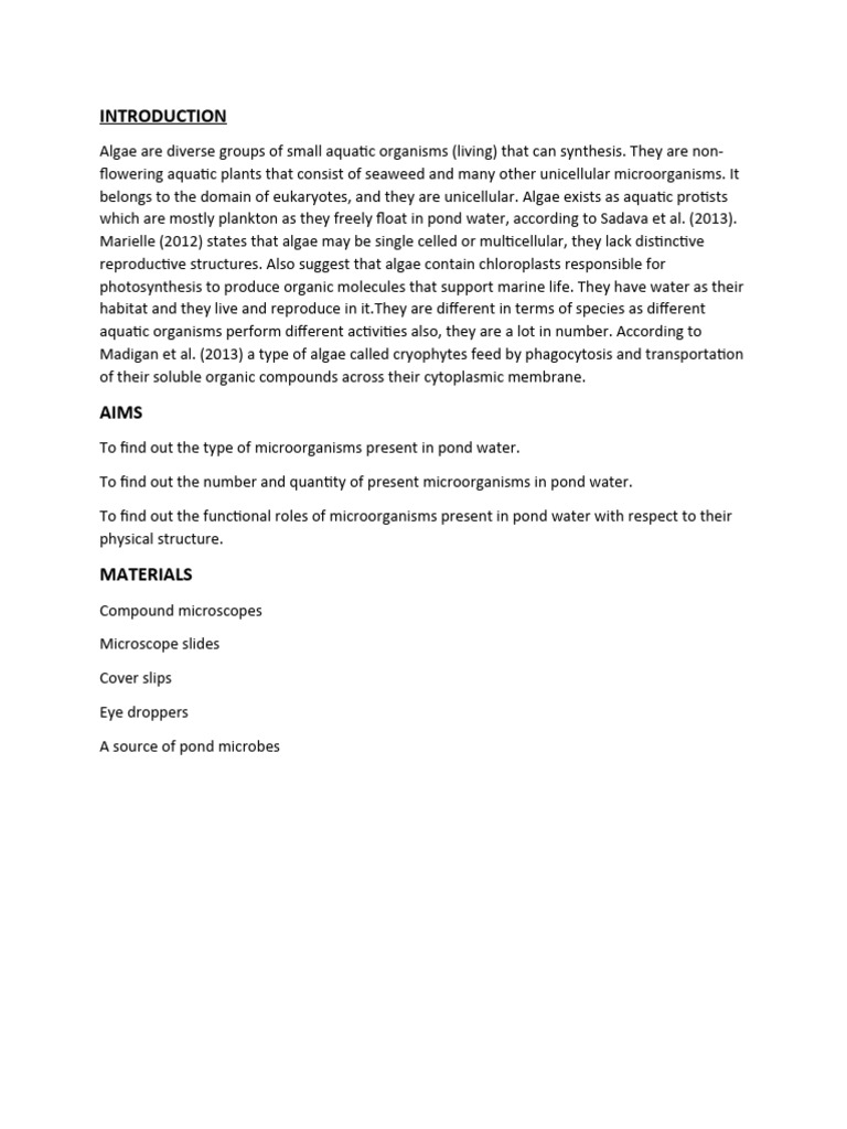 biology report | PDF | Microorganism | Algae
