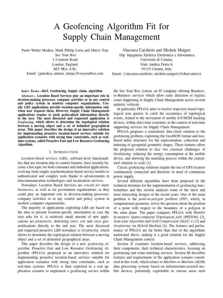 Geofencing Algorithm Fit | PDF