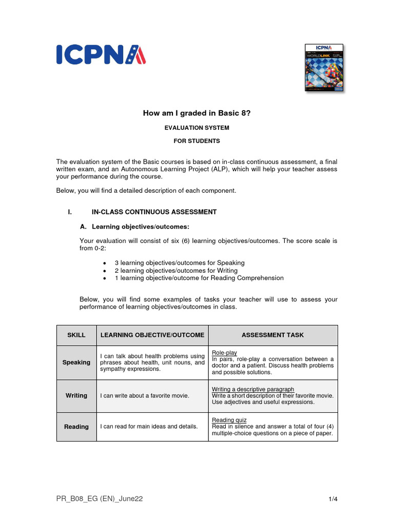 B08 Guía de Evaluación (EN) 2022 | PDF | Multiple Choice | Learning