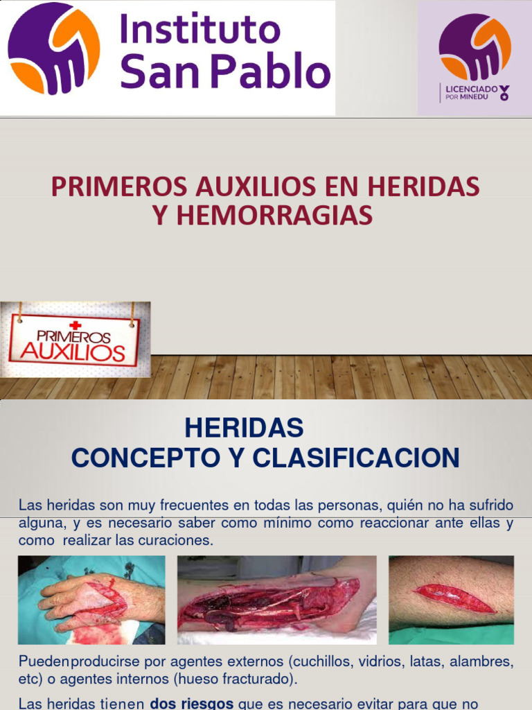 Unidad 03 - Heridas y Hemorragias | PDF | Primeros auxilios | Herida