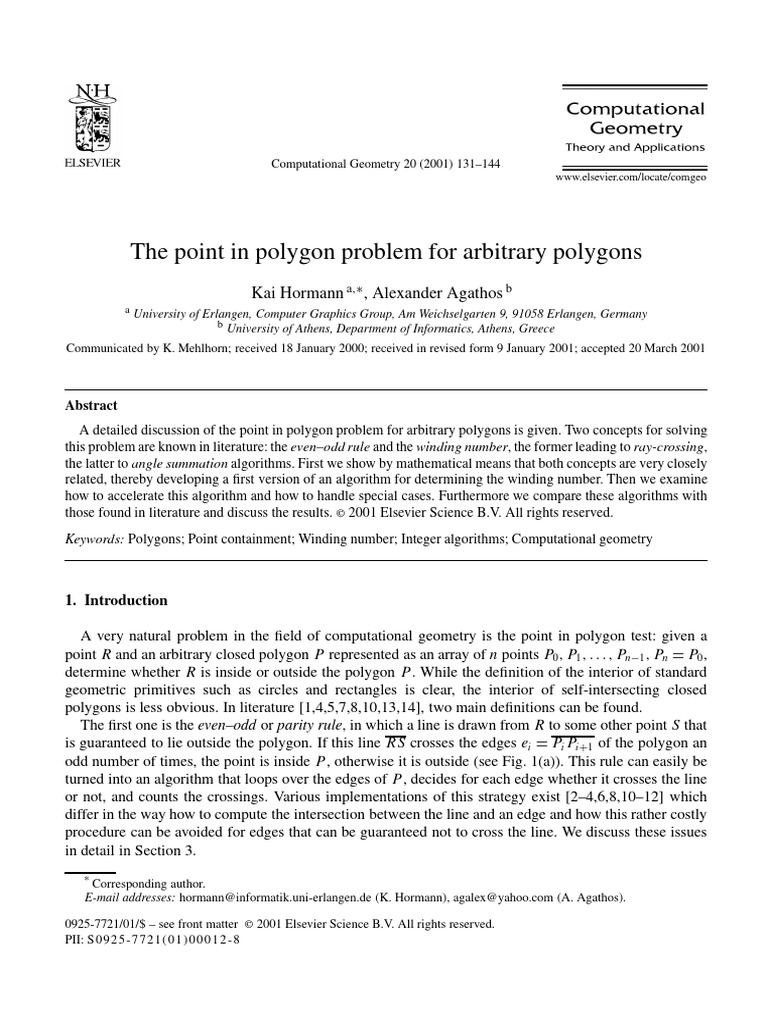 Hormann 2001 | PDF | Algorithms | Polygon