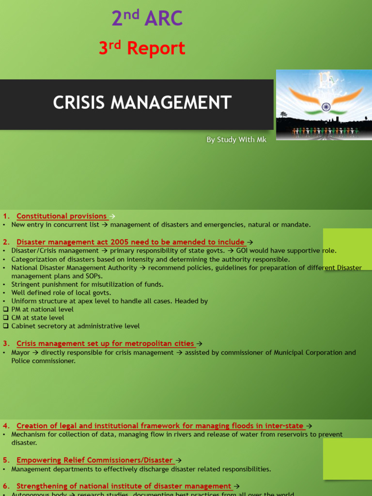 2nd ARC 3rd Report On Crisis Management | PDF