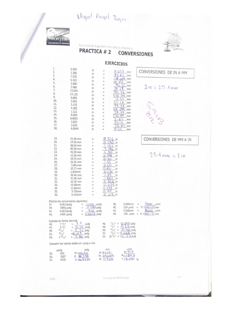 Practica # 2 Conversiones | PDF