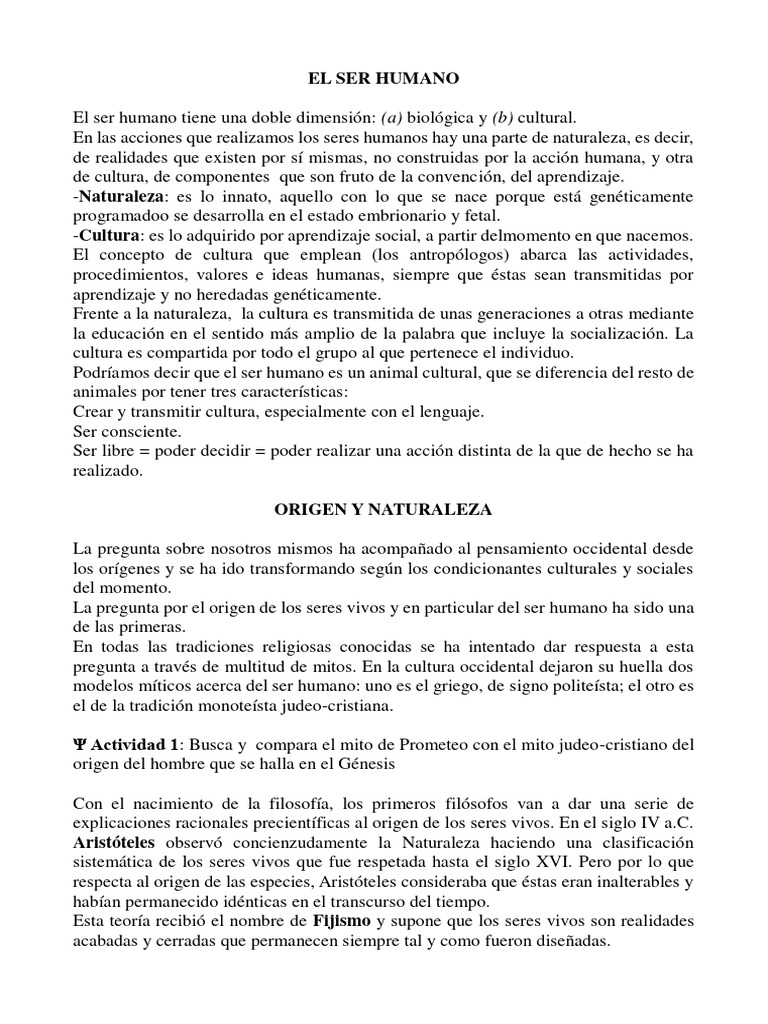 El Ser Humano Desde La Filosofía | PDF | Alma | Mente