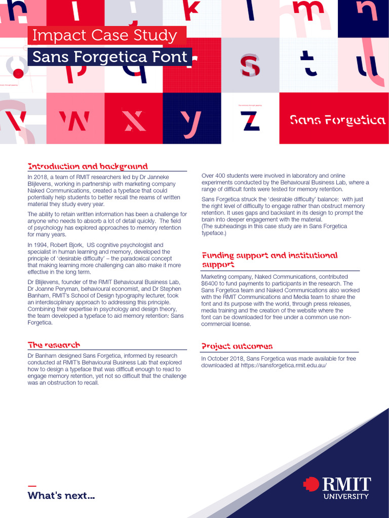 Case Study - Sans Forgetica Font | PDF | Psychology | Memory