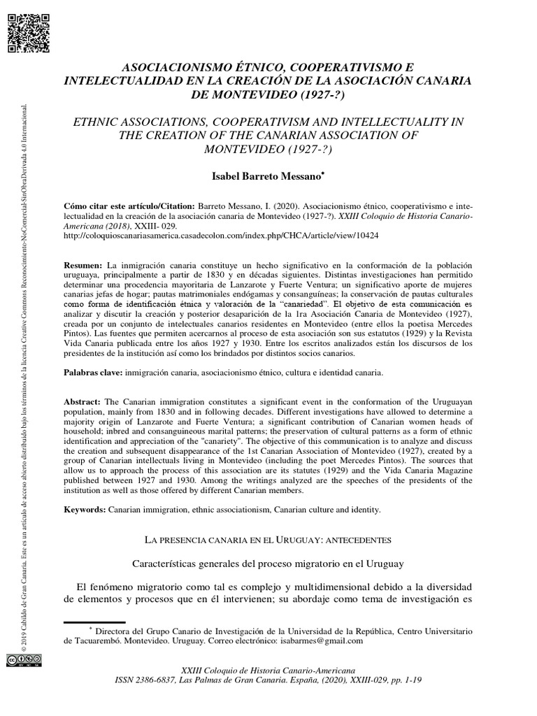 Ethnic Associations, Cooperativism and Intellectuality in The Creation ...