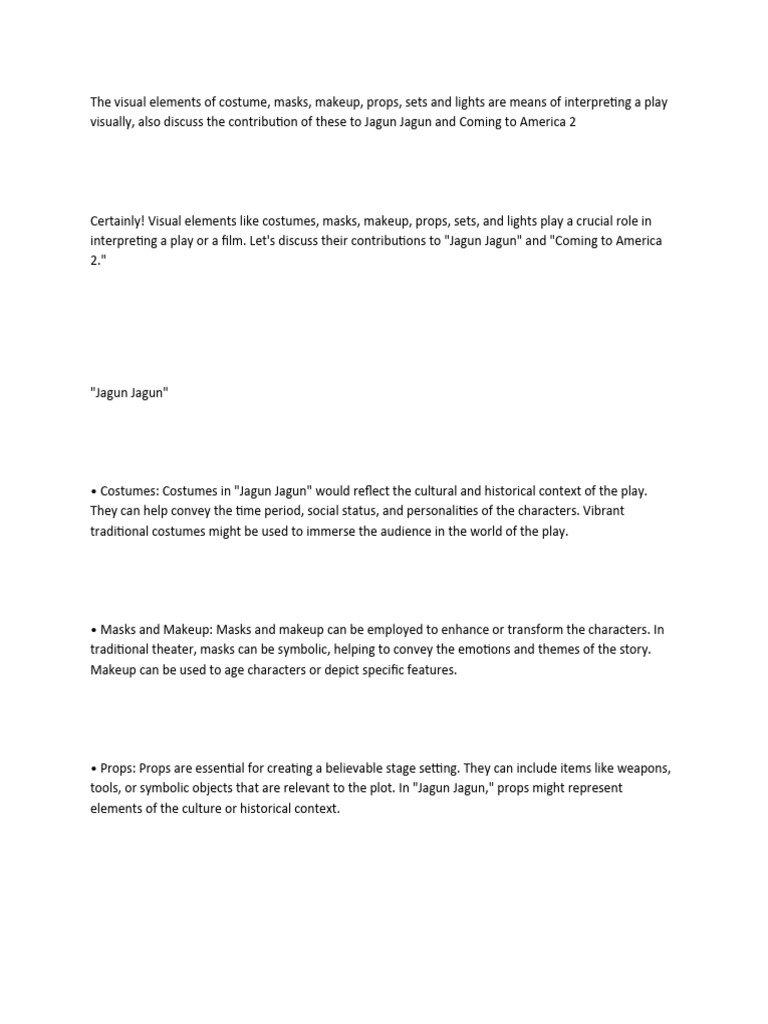 The Visual Element Theatre THA 202 | PDF | Mask | Color