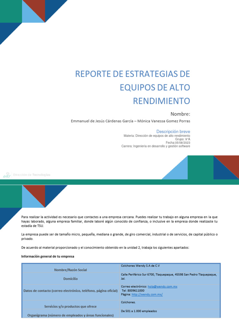 Actividad 11. Emmanuel Cardenas - Vanessa Gomez | PDF | Business ...