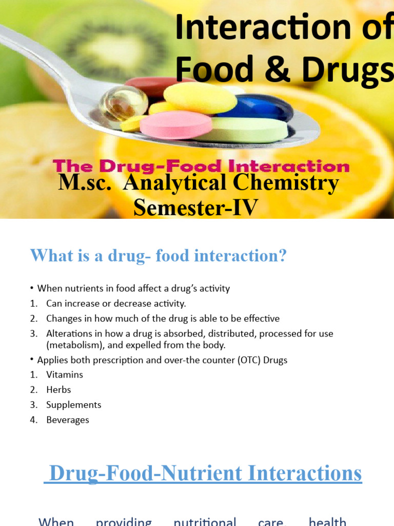 Understanding Drug-Food Interactions | PDF | Topical Medication | Nutrients