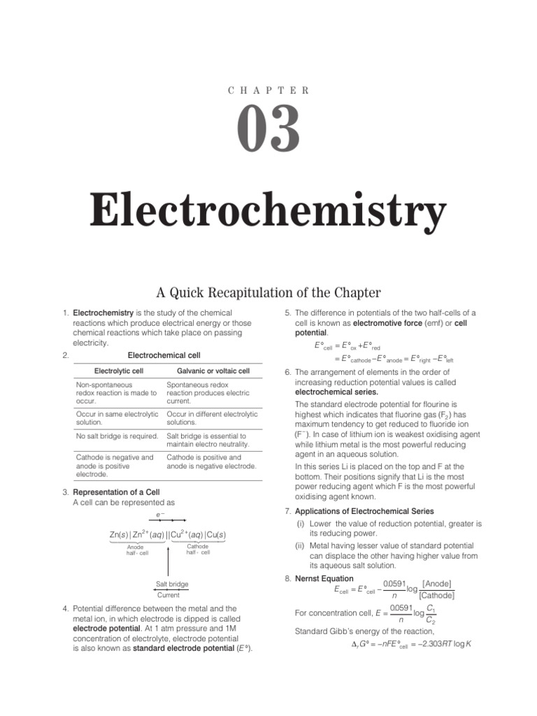 Electrochemistry ZZZ | PDF | Electrochemistry | Redox