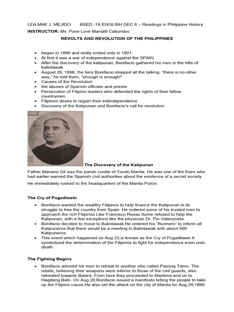 Handout Ni Bading (Lea Mae) Gec 6 | PDF | Philippines | Spanish East Indies