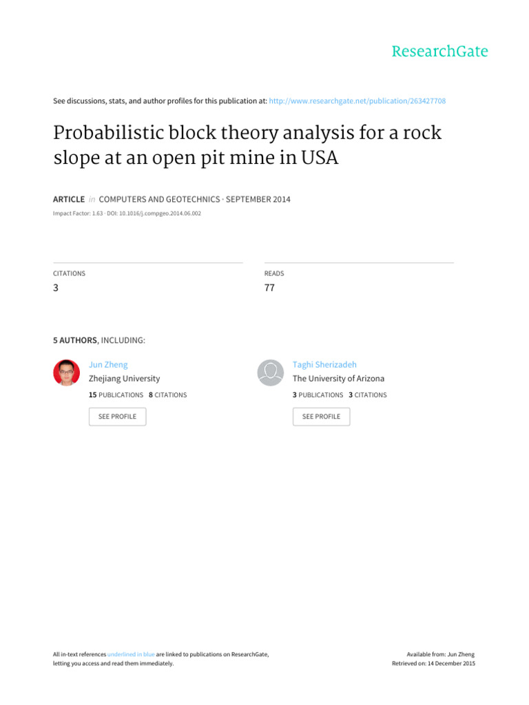 2014-Probabilistic Block Theory Analysis For A Rock Slope at An Open ...