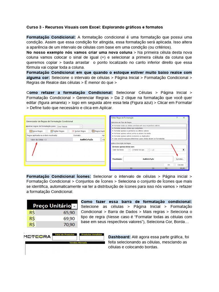 Curso 3 - Recursos Visuais Com Excel - Explorando Gráficos e Formatos ... Curso 3 - Recursos Visuais Com Excel - Explorando Gráficos e Formatos ...