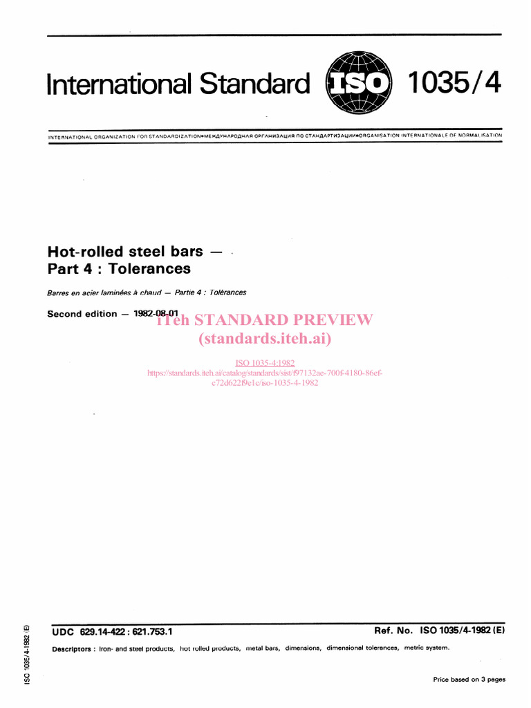 Iso 1035 4 1982 | Download Free PDF | Engineering Tolerance | Length